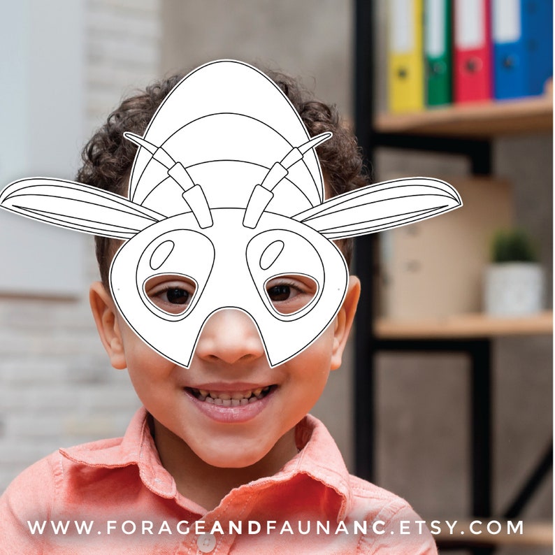 Firefly Printable Insect Mask Coloring Book Pages Lightning | Etsy