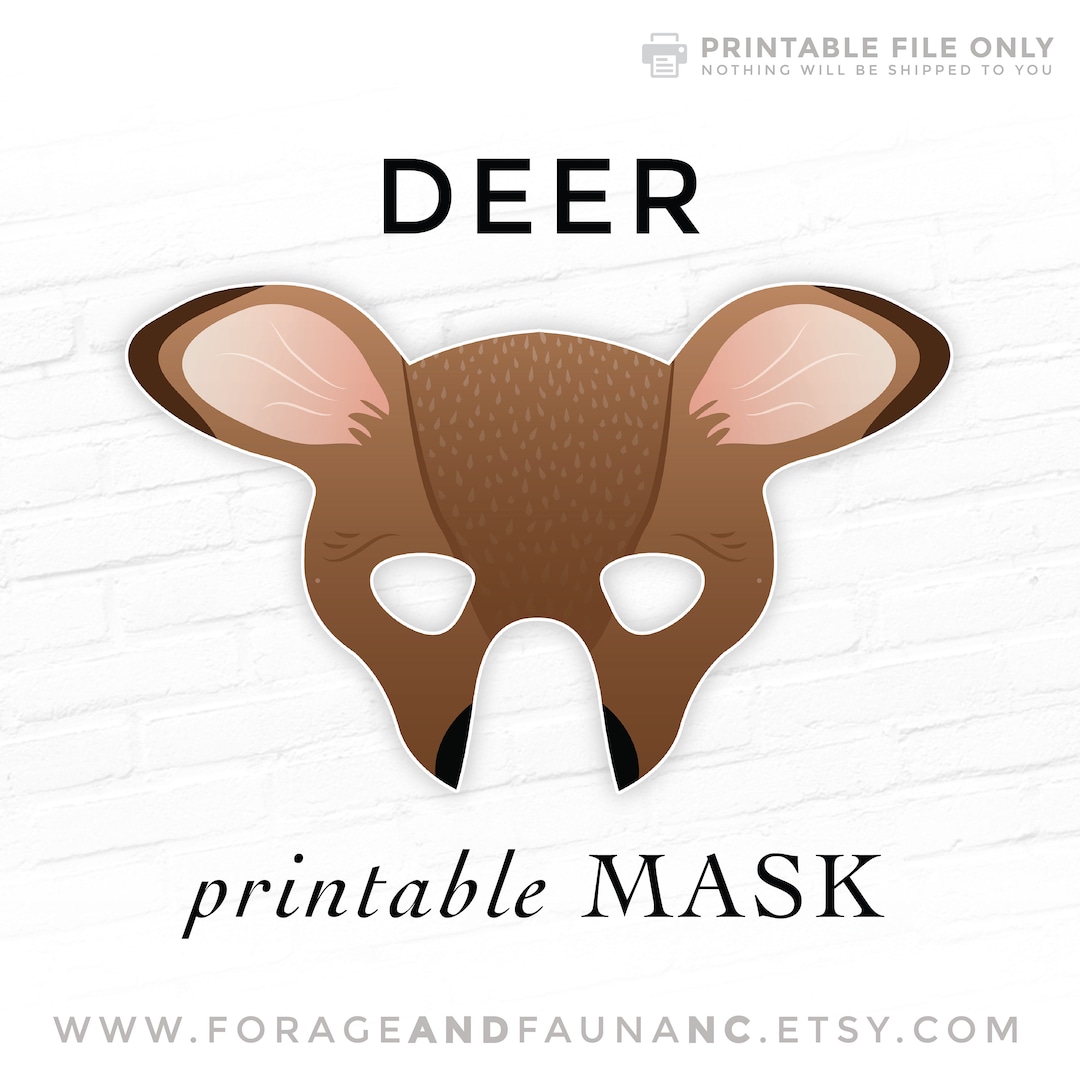 Deer Printable Costume Mask Doe Woodland Animal Mask Masquerade ...