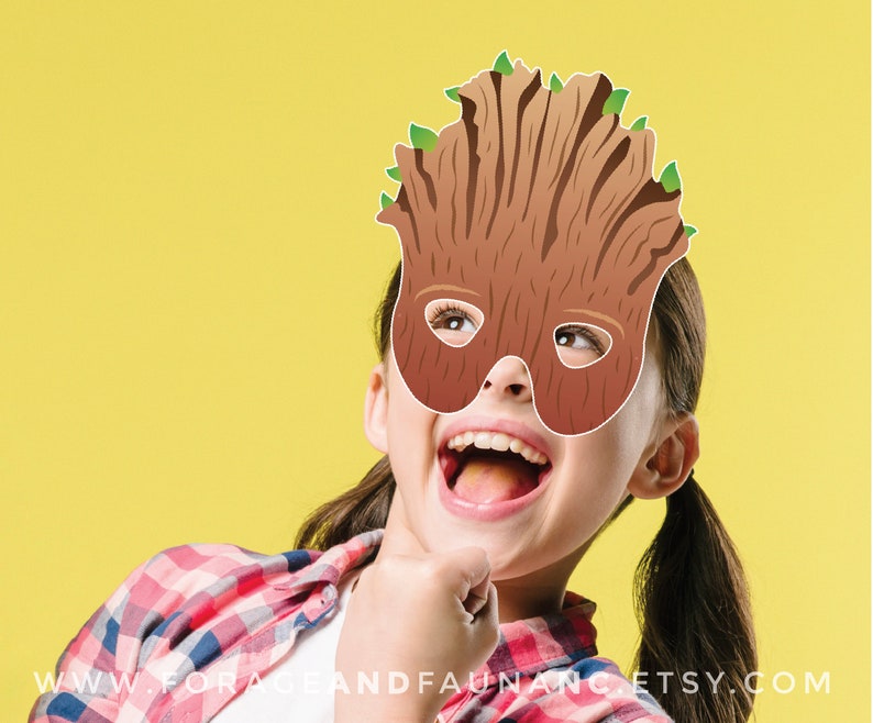 Tree Printable Mask Halloween Mask Printable Party Mask Groot | Etsy
