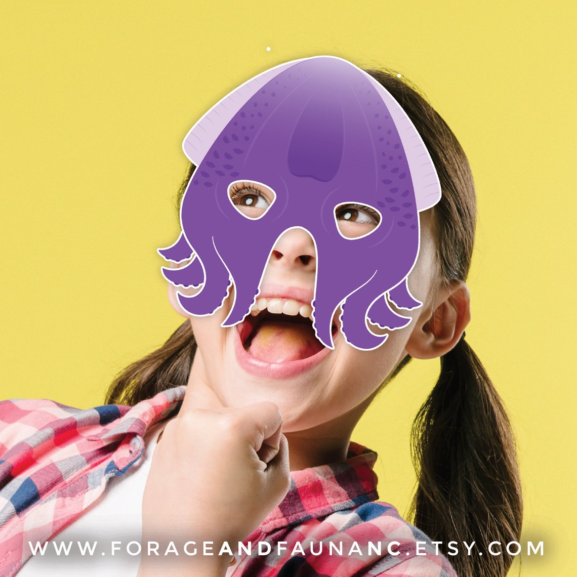 Squid Mask Kraken Cephalopod Printable Sea Monster Animal Mask | Etsy