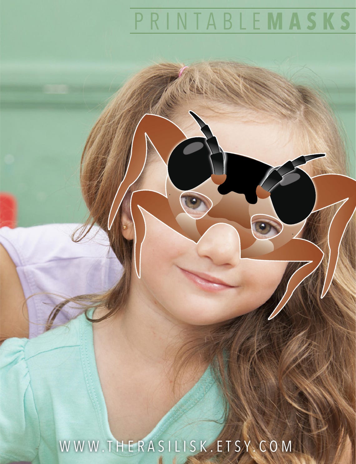 Cricket Mask Brown Grasshopper Printable Mask Bug Mask Bull - Etsy