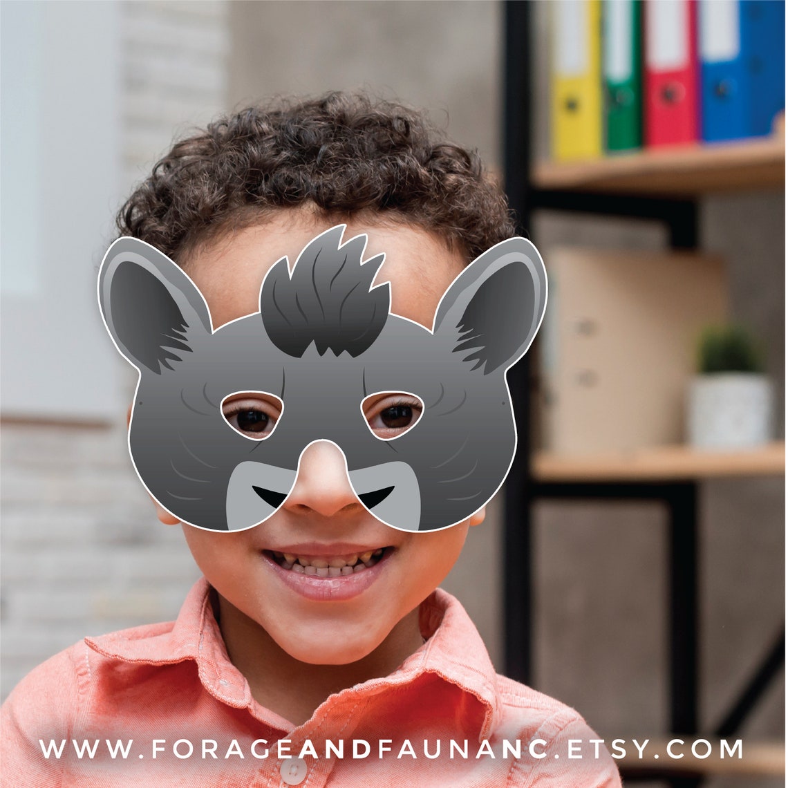 Donkey Printable Animal Mask Nativity Costume Wild Mule Gray - Etsy