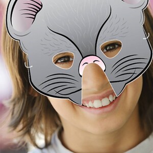 Ferret Weasel Printable Animal Party Mask Gray Ferret Animal - Etsy