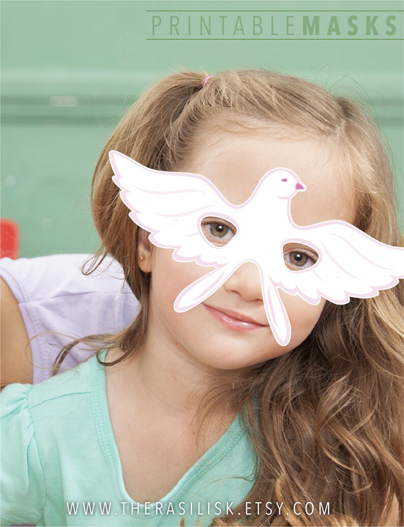 Dove Printable Mask Pink Dove Mask White Pigeon Mask | Etsy