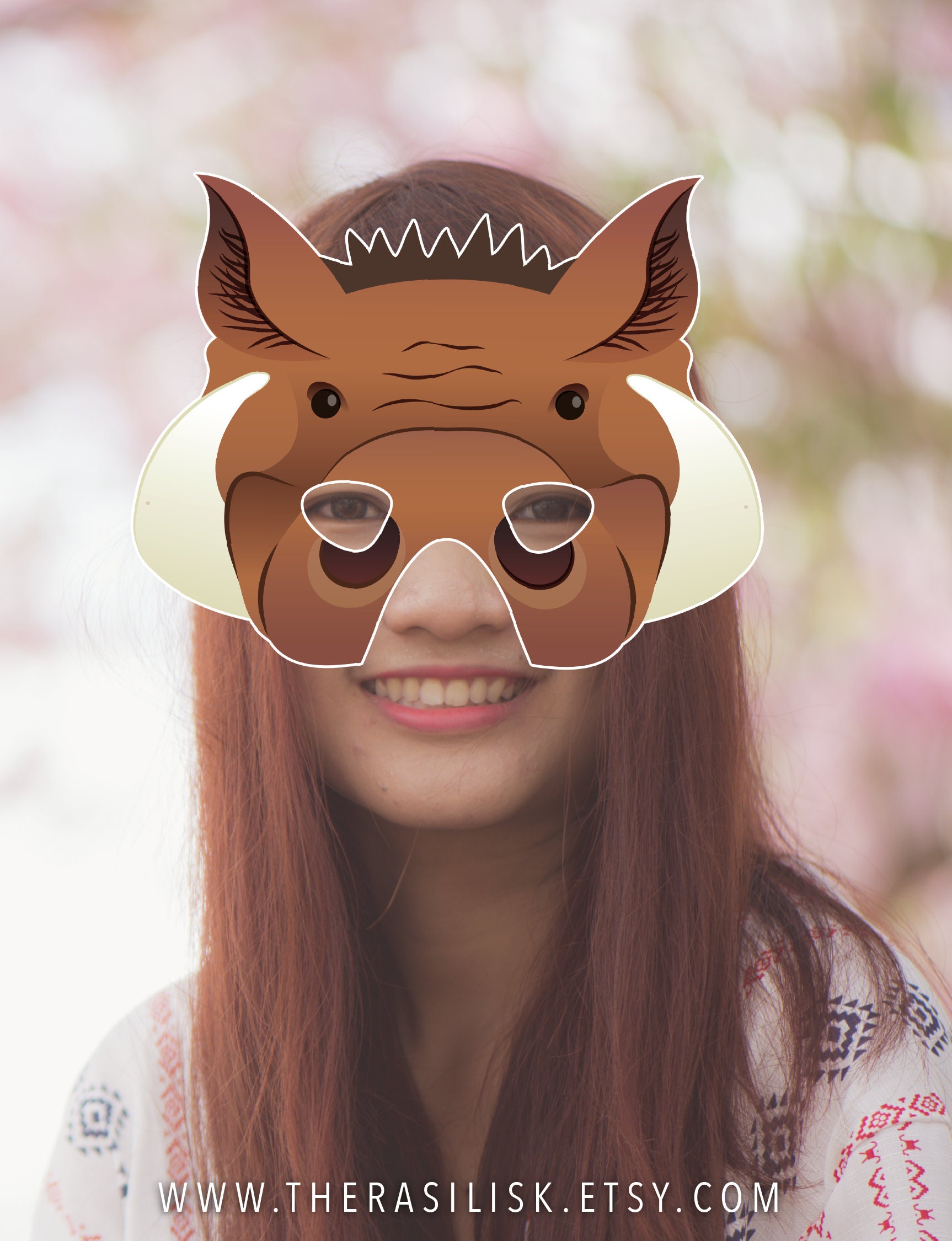 Warthog Mask Wild Boar Mask Printable Mask Animal Mask Wild | Etsy