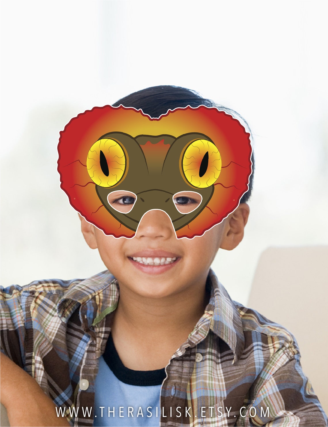 Frilled Neck Lizard Printable Mask Reptile Party Mask - Etsy