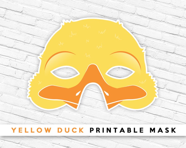 Yellow Duckling Printable Bird Mask Yellow Duck Mask Spring | Etsy