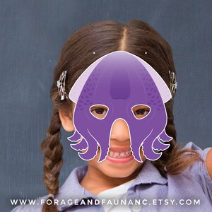 Squid Mask Kraken Cephalopod Printable Sea Monster Animal Mask | Etsy