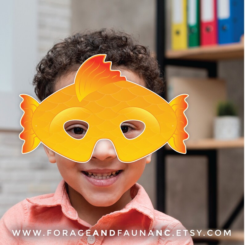 Goldfish Printable Sealife Mask Ocean Life Fish Cartoon | Etsy UK