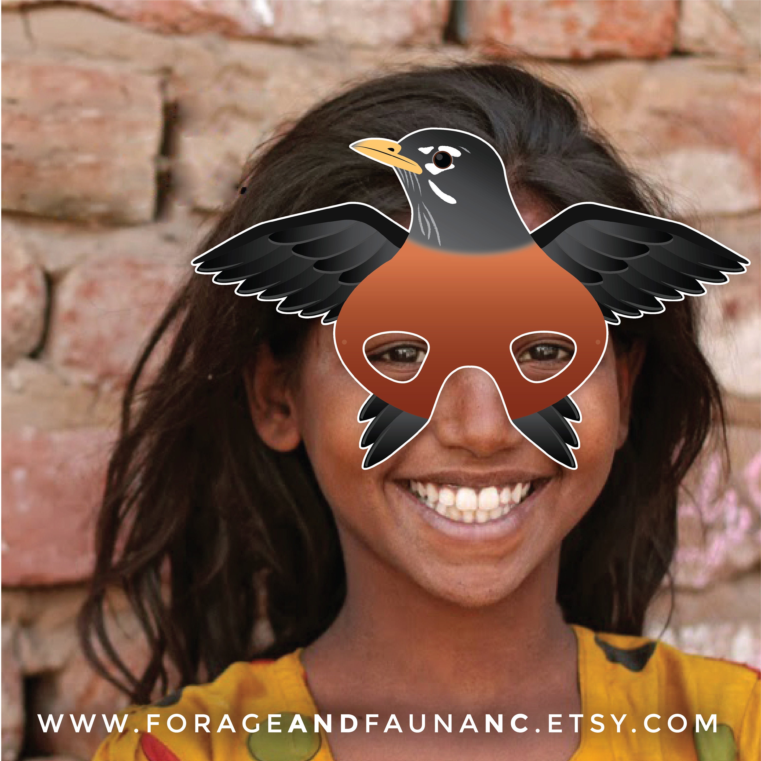 Robin Bird Mask Template