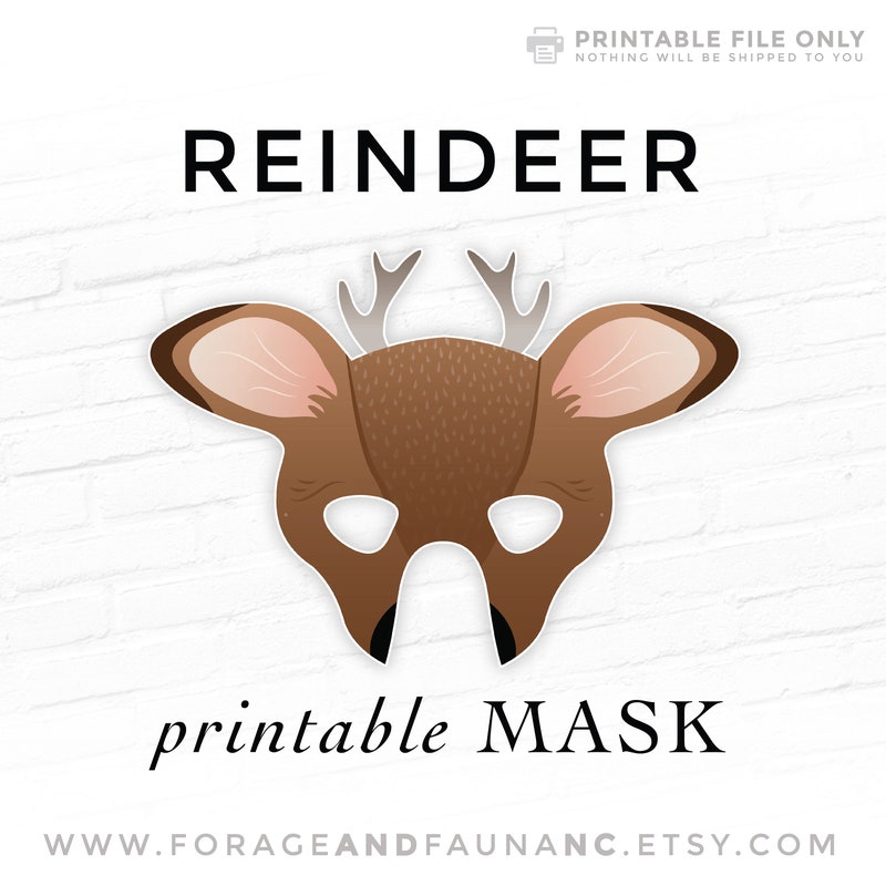Reindeer Mask - Etsy