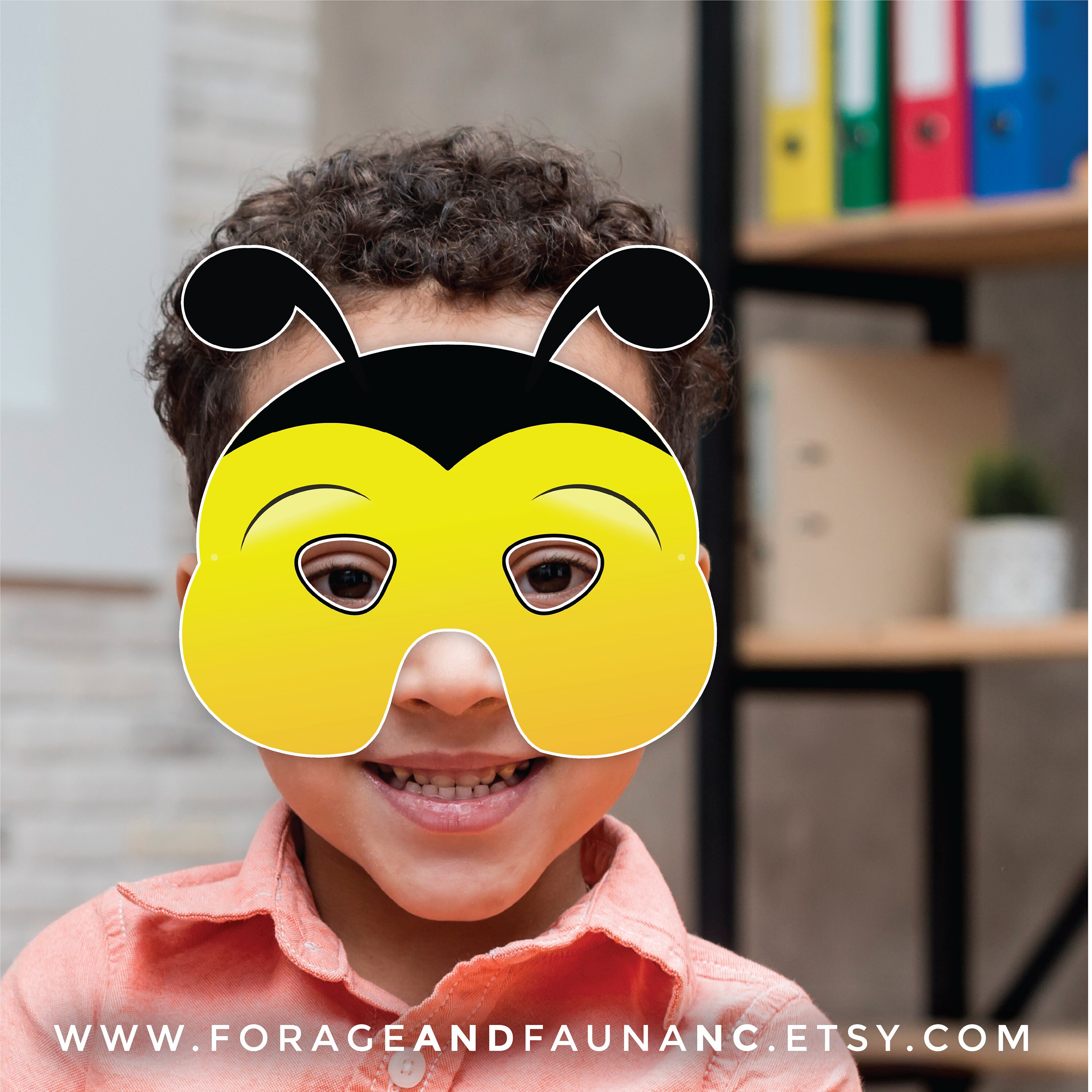 Bumble Bee Head Printable Cute Bug Insect Halloween Party Fun Time Mask ...