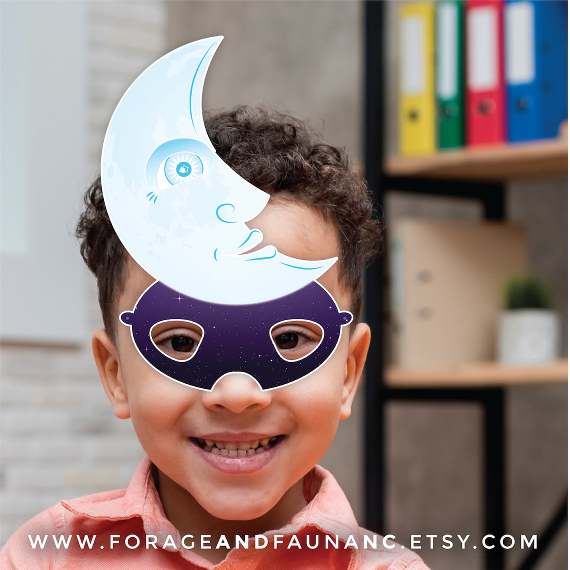 Crescent Moon Printable Halloween Mask Lunar Mask (Download Now) - Etsy