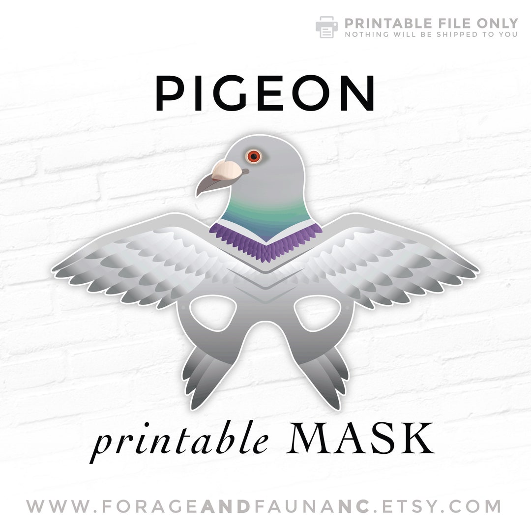 Pigeon Printable Bird Mask Mourning Dove Costume Halloween - Etsy