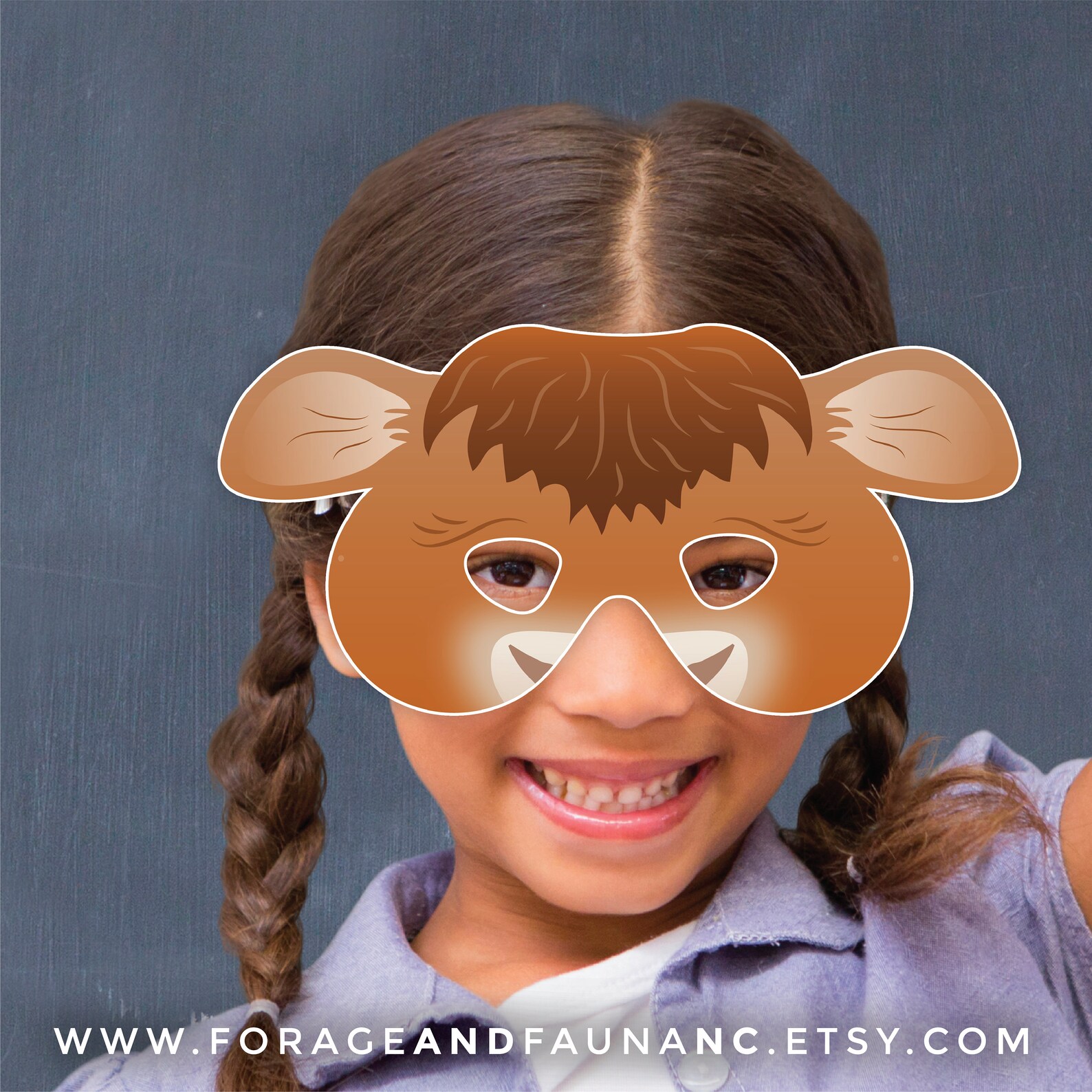 Brown Cow Printable Costume Face Mask Printable Nativity Mask | Etsy