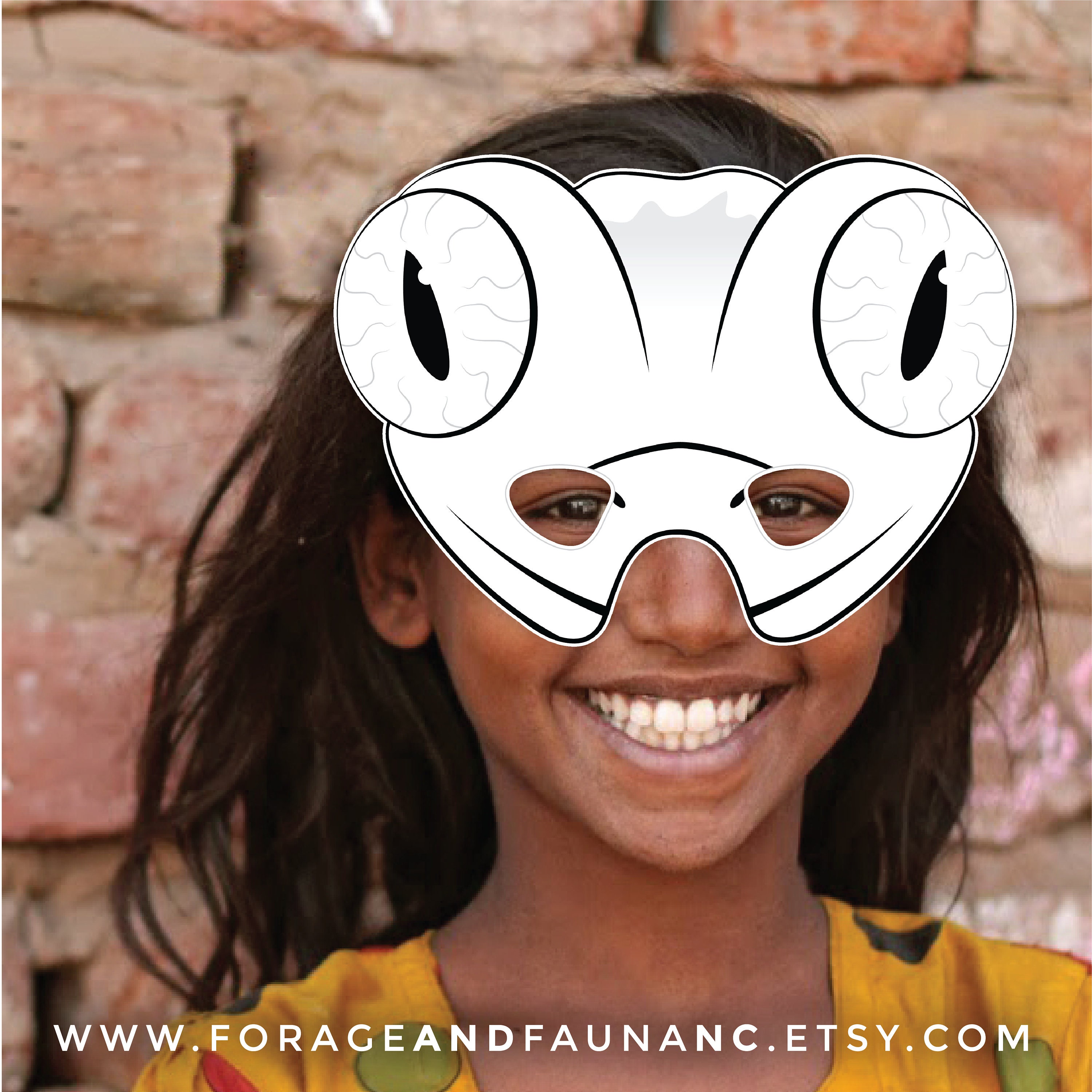 Gecko Coloring Mask Fun Lizard Animal Mask Halloween Costume Reptile ...