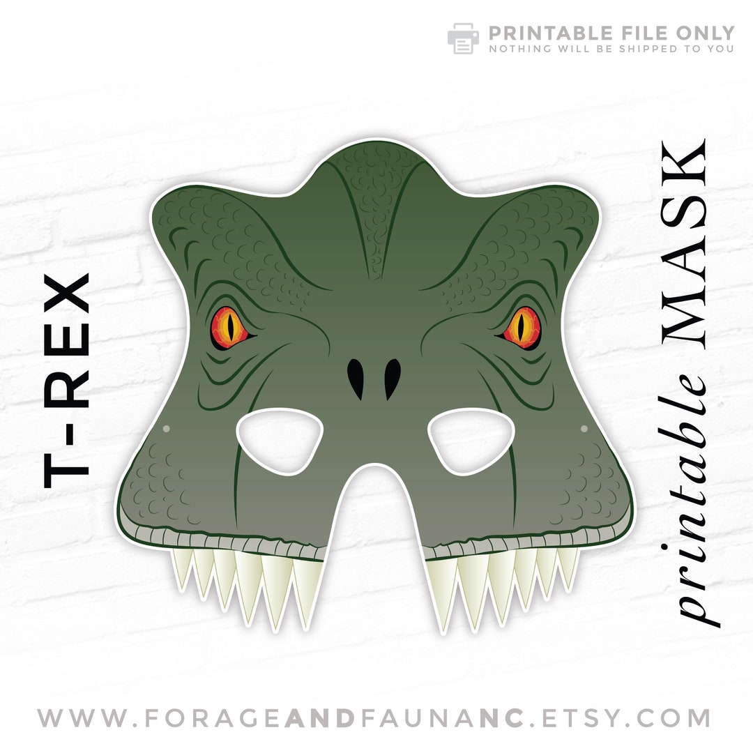 Tyrannosaurus Rex Dinosaur Printable Playtime Mask for Kids Halloween ...