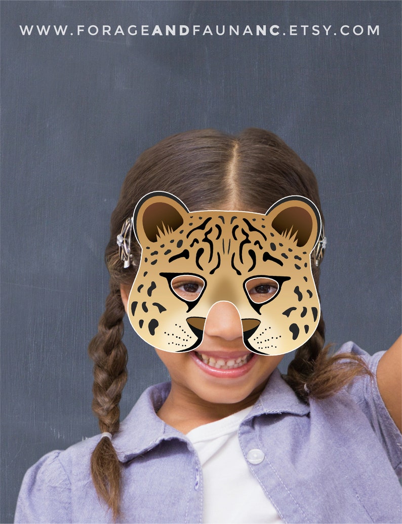 Printable Leopard Mask Wild Cat Printable Mask Jaguar Mask | Etsy UK