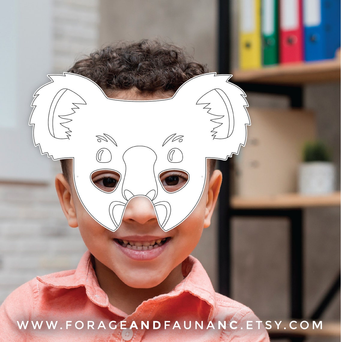 Koala Bear Coloring Mask Printable Coloring Fun Activity Page - Etsy