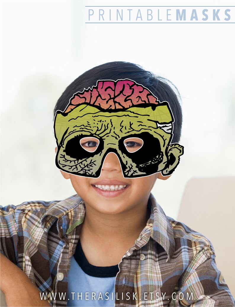 Halloween Mask, Zombie Printable Mask, Walking Corpse, Walker, Ghoul ...