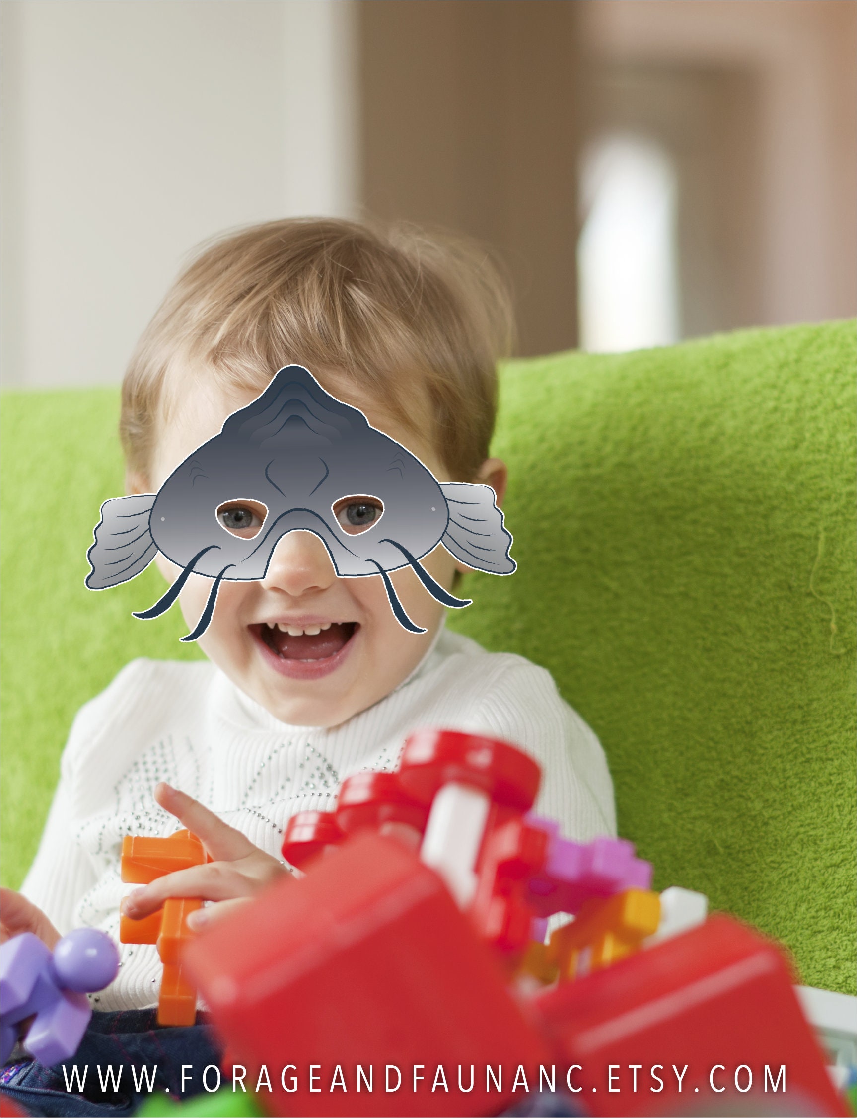 Sturgeon Mask, Printable Fish Mask, Printable Beluga Sturgeon Mask ...