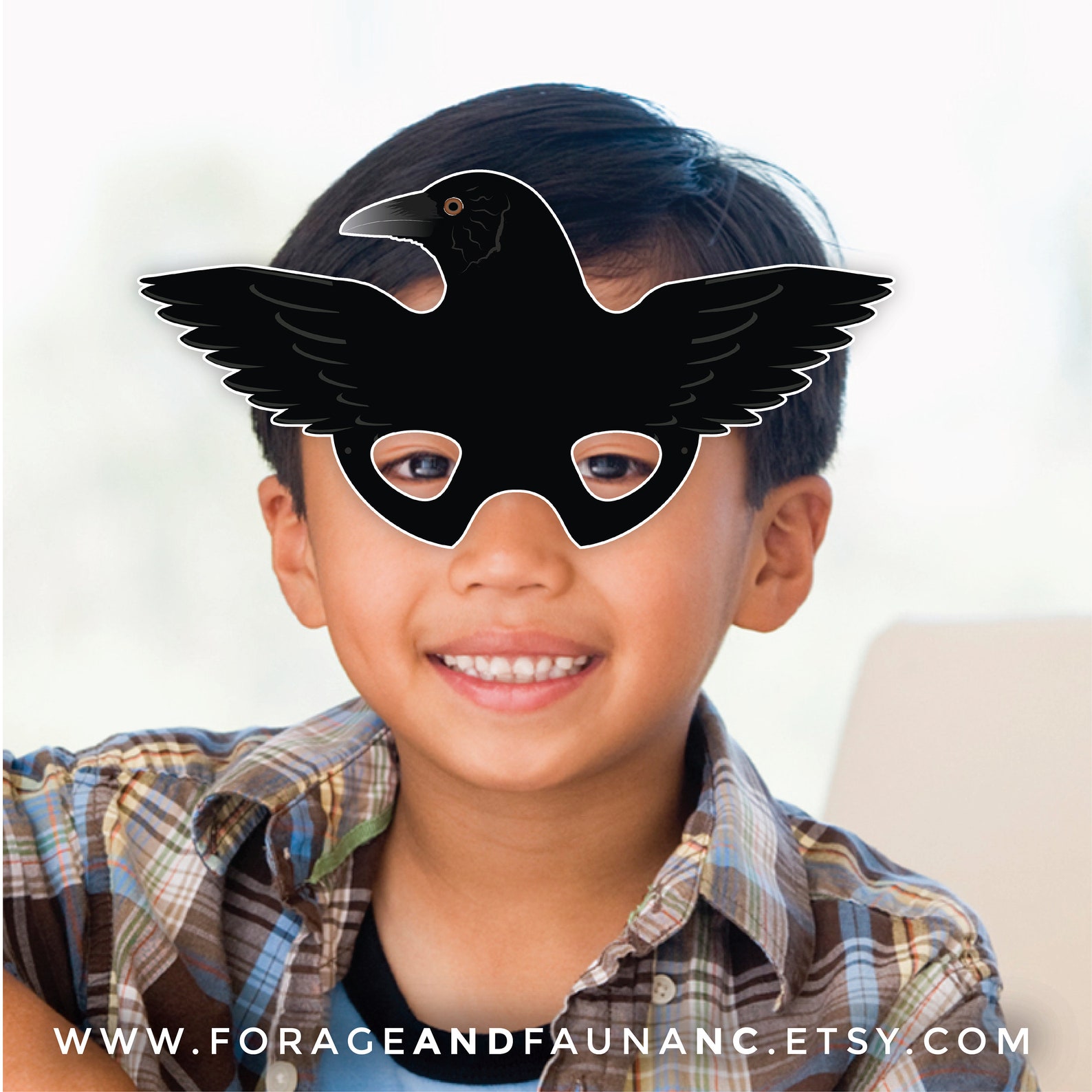 Crow Printable Mask Costume Blackbird Cowbird Raven Grackle Starling ...