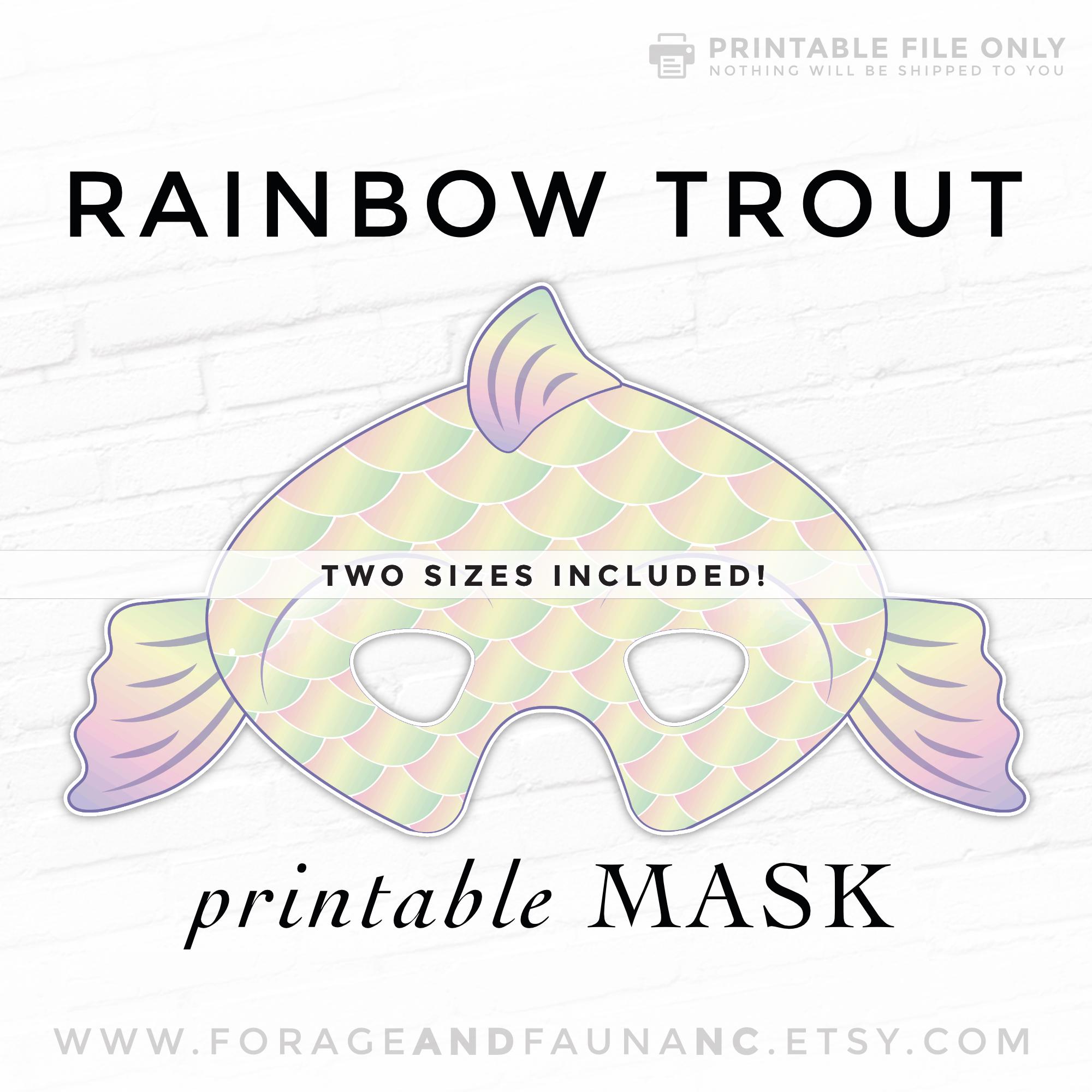Rainbow Trout Mask Fish Halloween Mask Colorful Spectrum Photo Booth ...