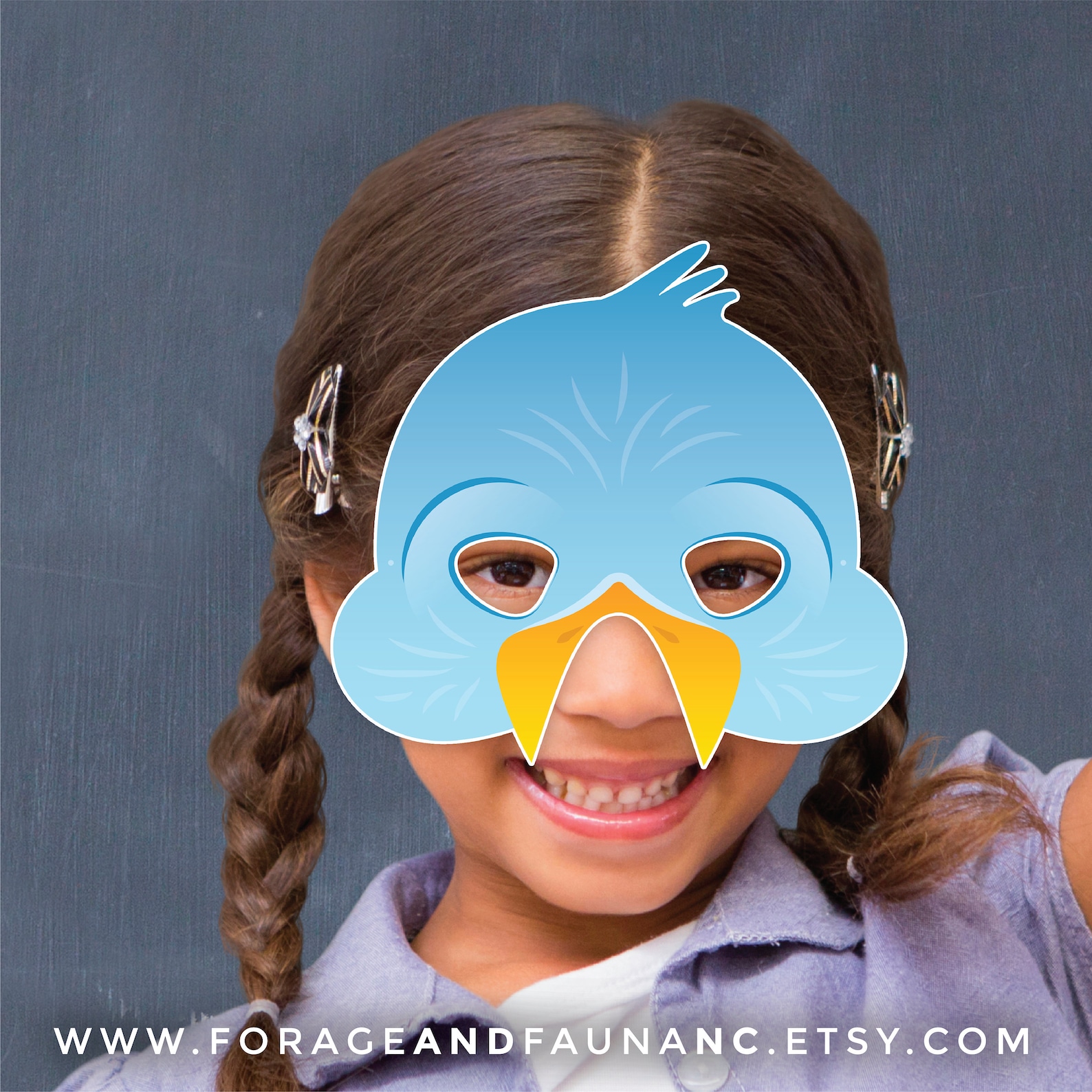 Blue Bird Printable Mask Mountain Bluebird Costume Printable Mask ...