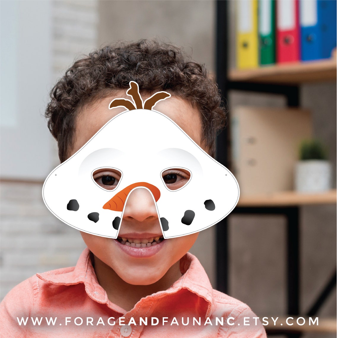 Snowman Printable Costume Face Mask Snow Man Cosplay Frosty - Etsy