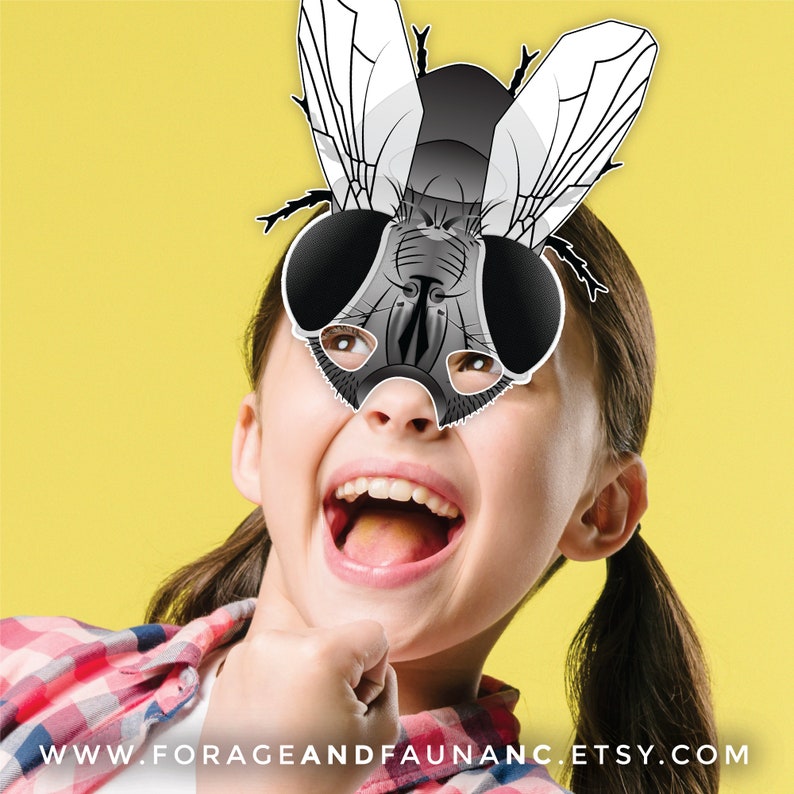 Black Fly Housefly Printable Costume Mask House Fly Horse Fly Printable ...