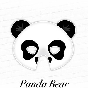 Panda Bear Printable Animal Mask, Halloween Mask Costume, Photo Booth ...