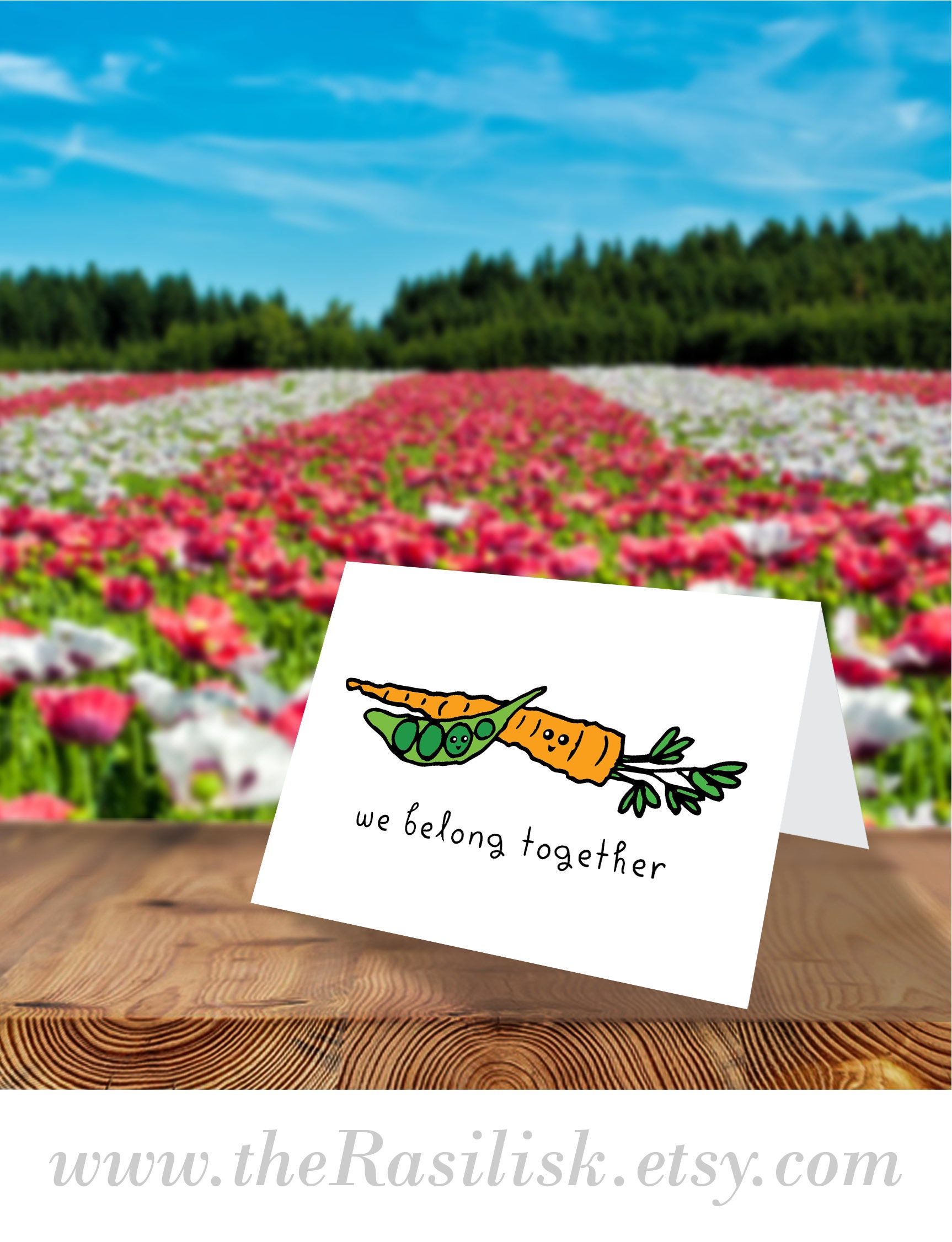 Printable Cute Valentines Day Card, Peas and Carrots, We Belong ...