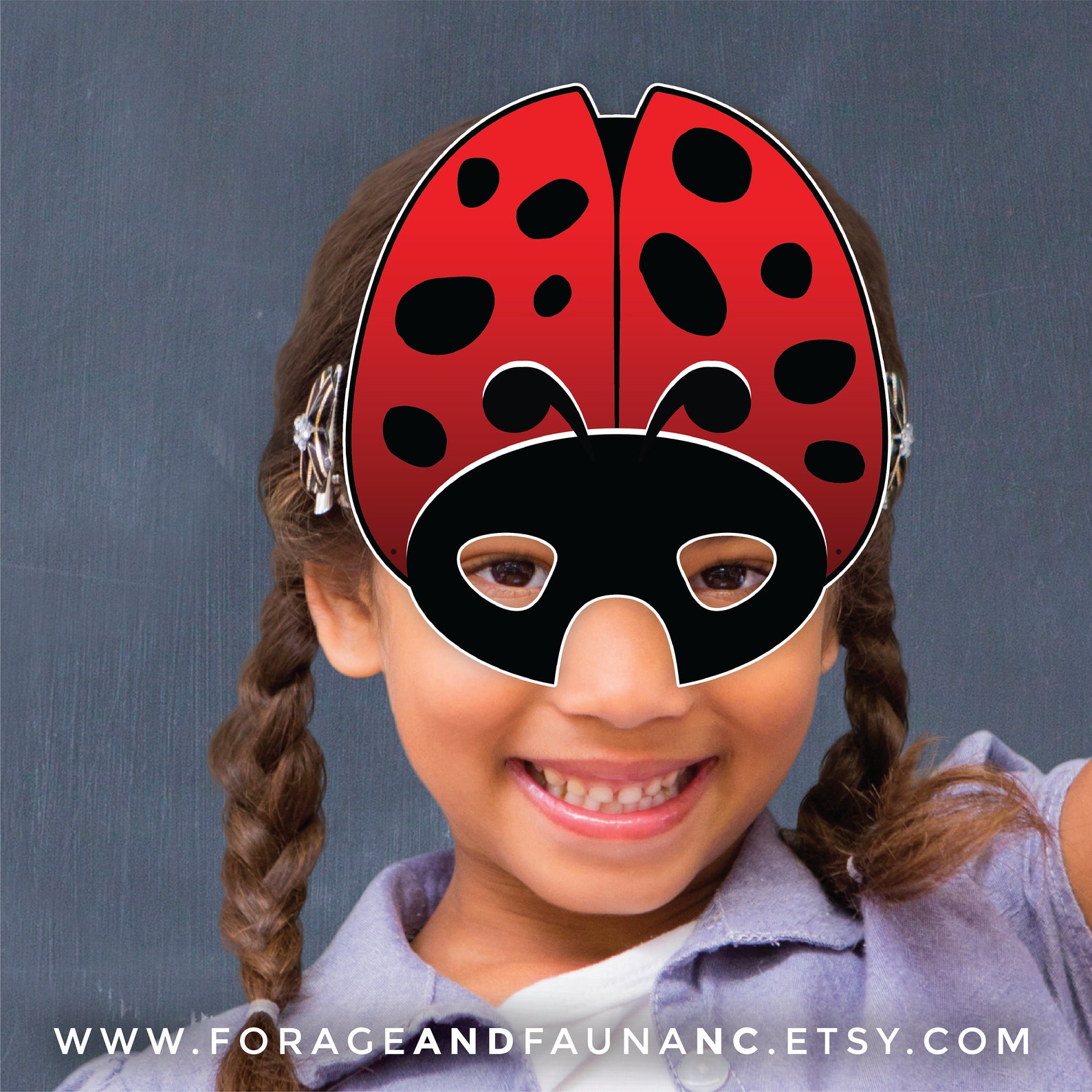 Ladybug Printable Insect Mask Ladybird Red Beetle Printable - Etsy