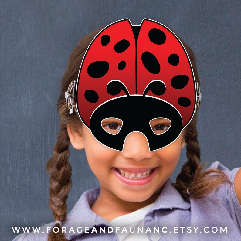 Ladybug Printable Insect Mask Ladybird Red Beetle Printable - Etsy