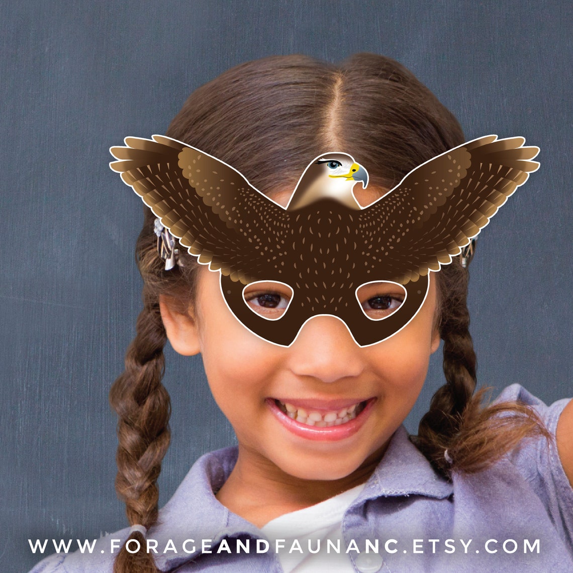 Printable Hawk Mask Halloween Party Printable Falcon Mask Bird Masks ...