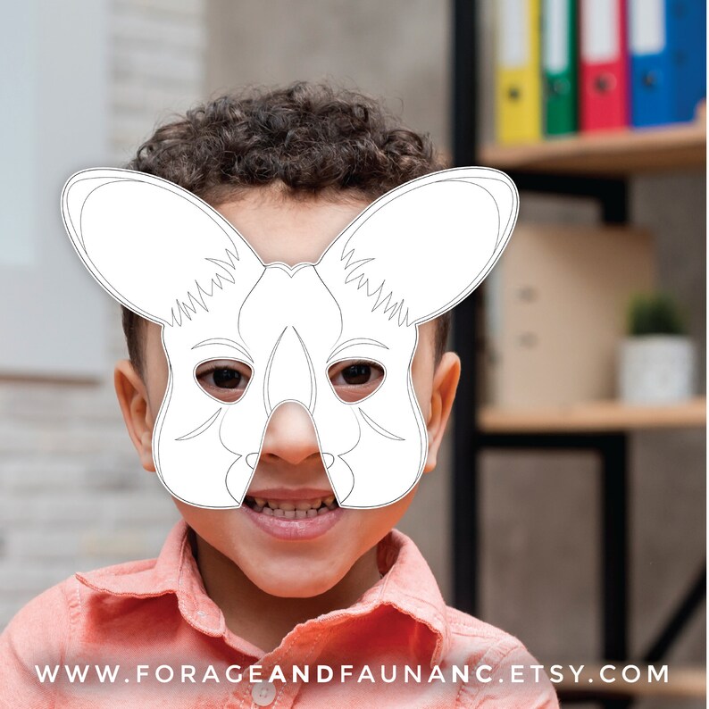 Kangaroo Coloring Mask Printable Coloring Fun Activity | Etsy