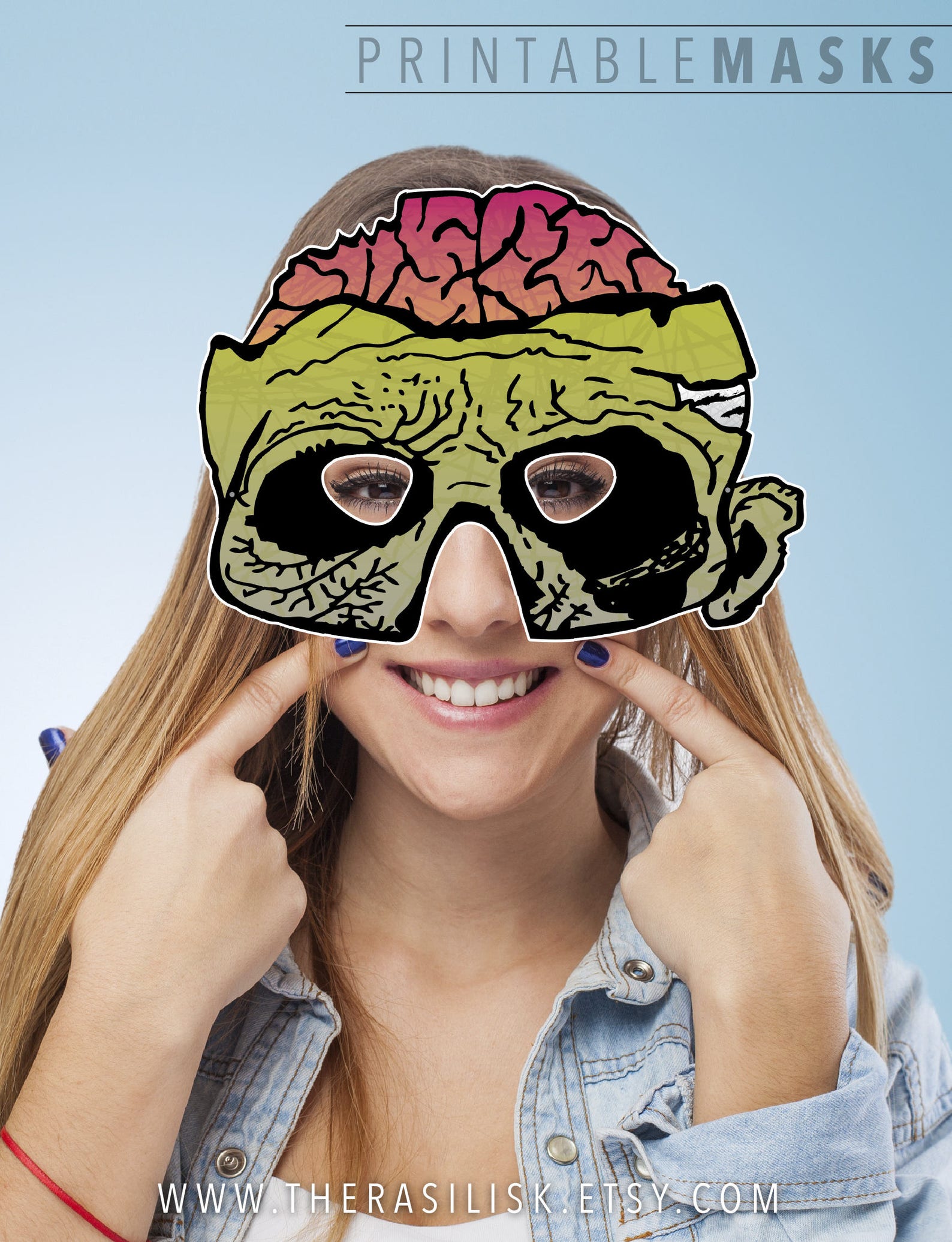 Halloween Mask, Zombie Printable Mask, Walking Corpse, Walker, Ghoul ...