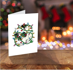 Printable Christmas Cards, Skull Christmas Card, Skeleton Card, Hand ...