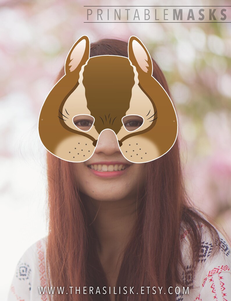 Printable Mask Halloween Animal Mask Chipmunk Mask Alvin - Etsy