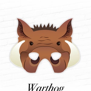 Warthog Mask Wild Boar Mask Printable Mask Animal Mask Wild | Etsy