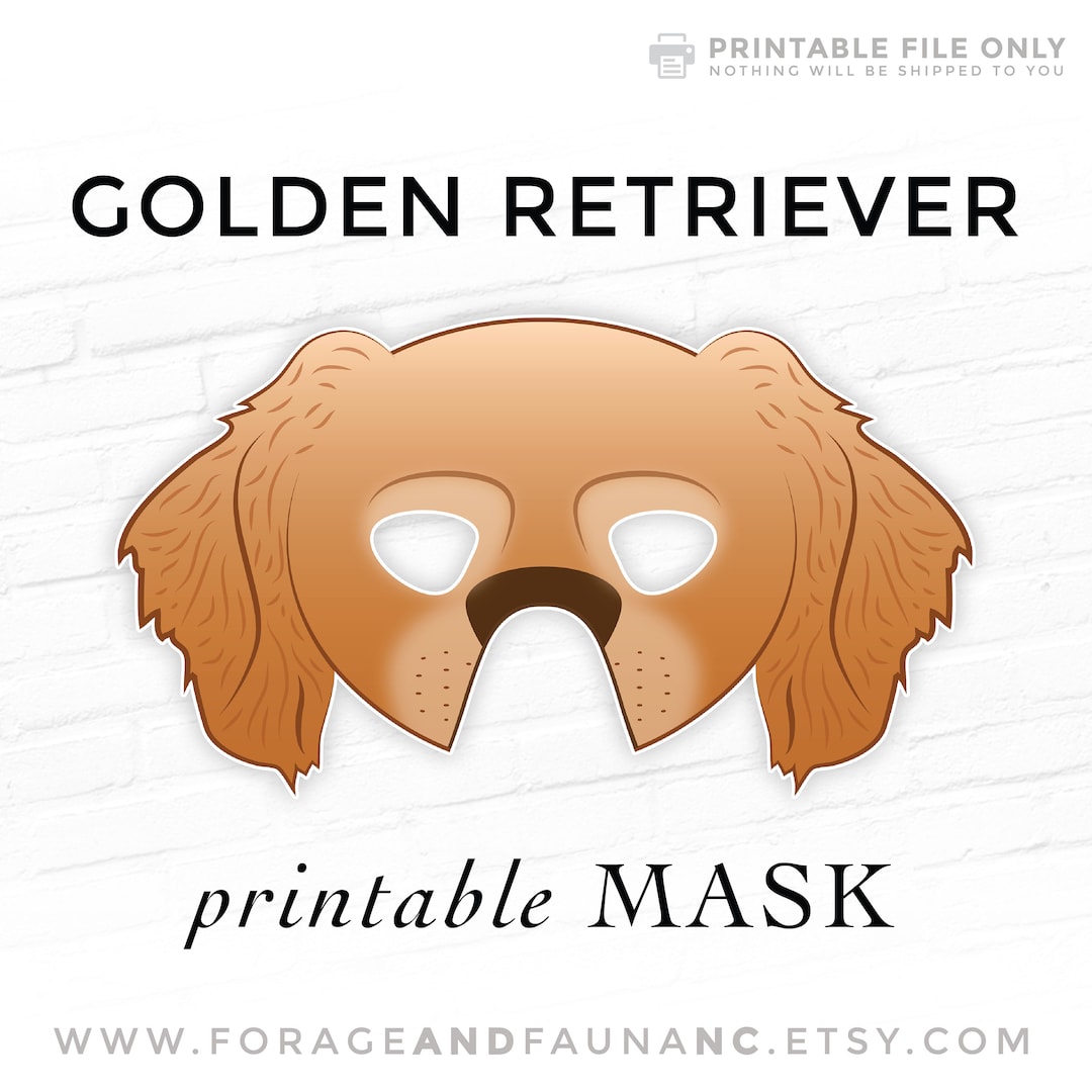 Golden Retriever Printable Dog Mask Cocker Spaniel Mask Printable ...