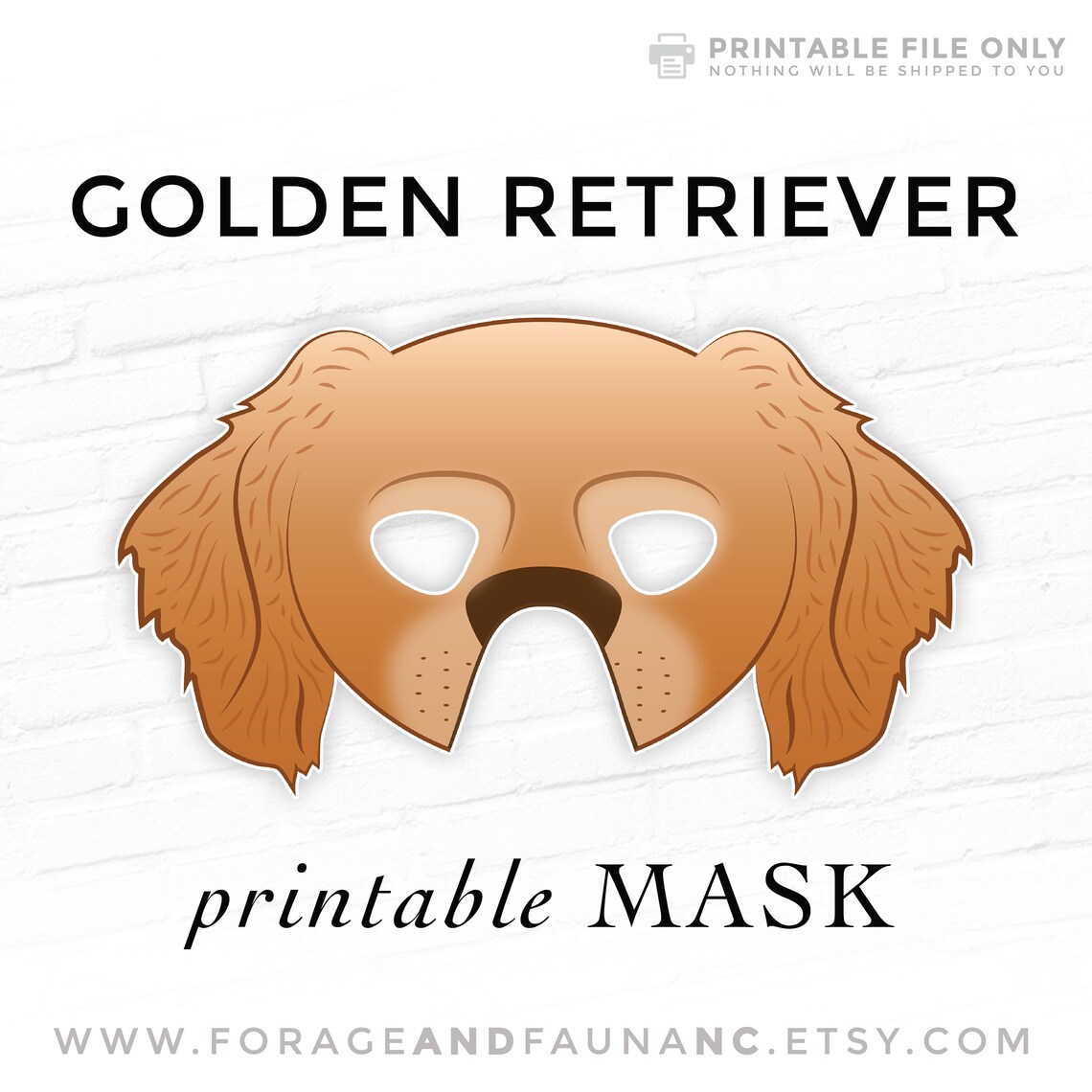 Golden Retriever Printable Dog Mask Cocker Spaniel Mask - Etsy Canada
