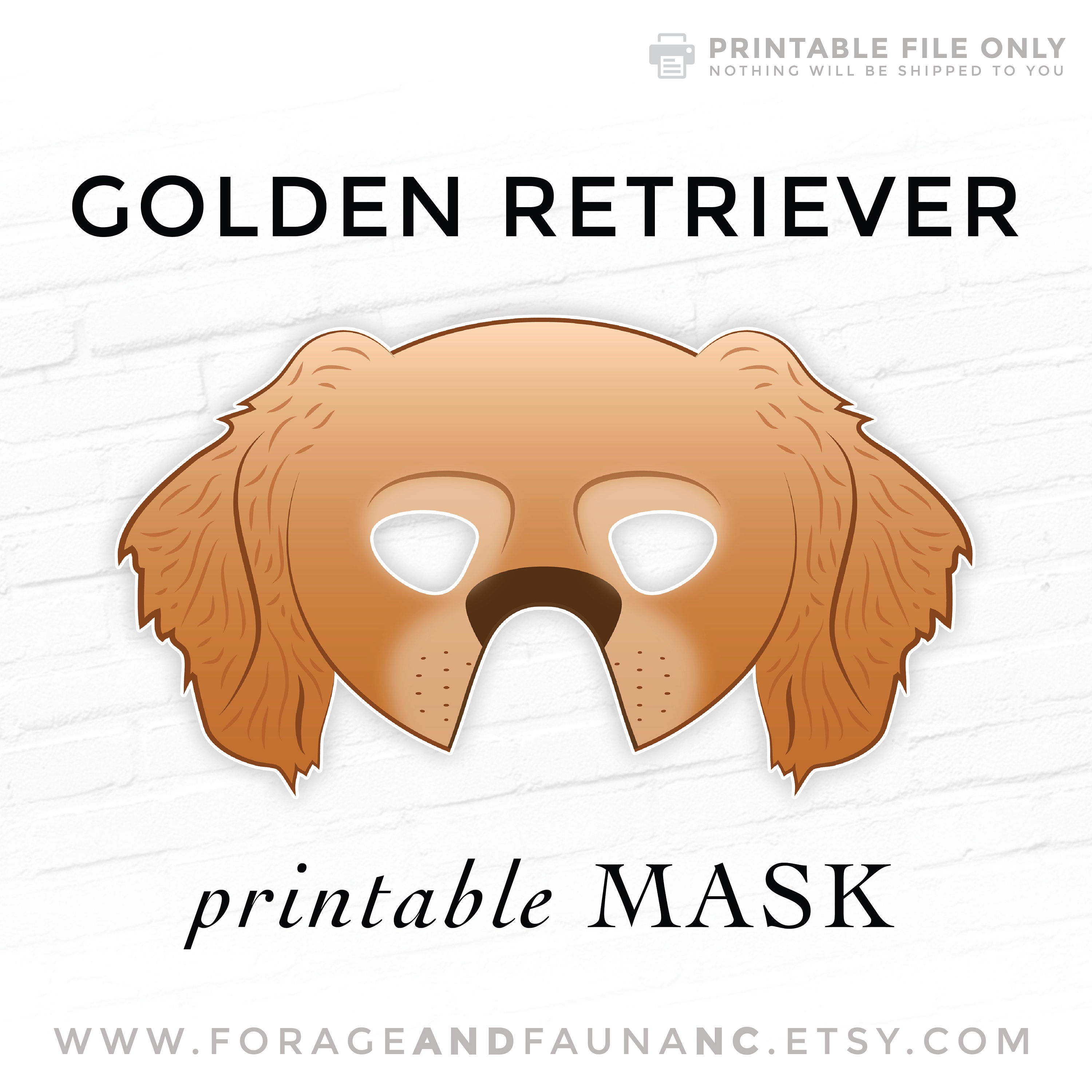Golden Retriever Printable Dog Mask Cocker Spaniel Mask Printable ...