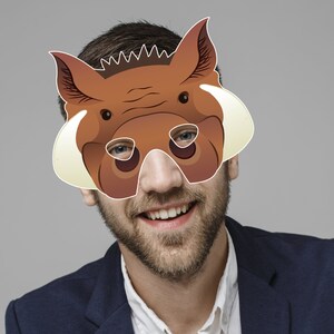 Warthog Mask Wild Boar Mask Printable Mask Animal Mask Wild | Etsy