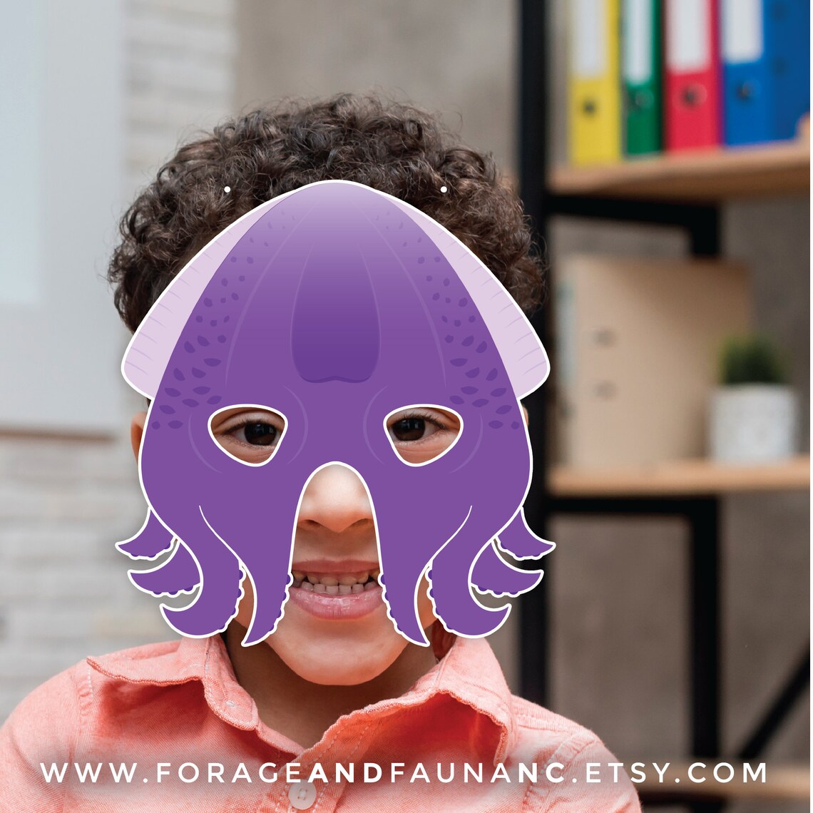 Squid Mask Kraken Cephalopod Printable Sea Monster Animal Mask | Etsy