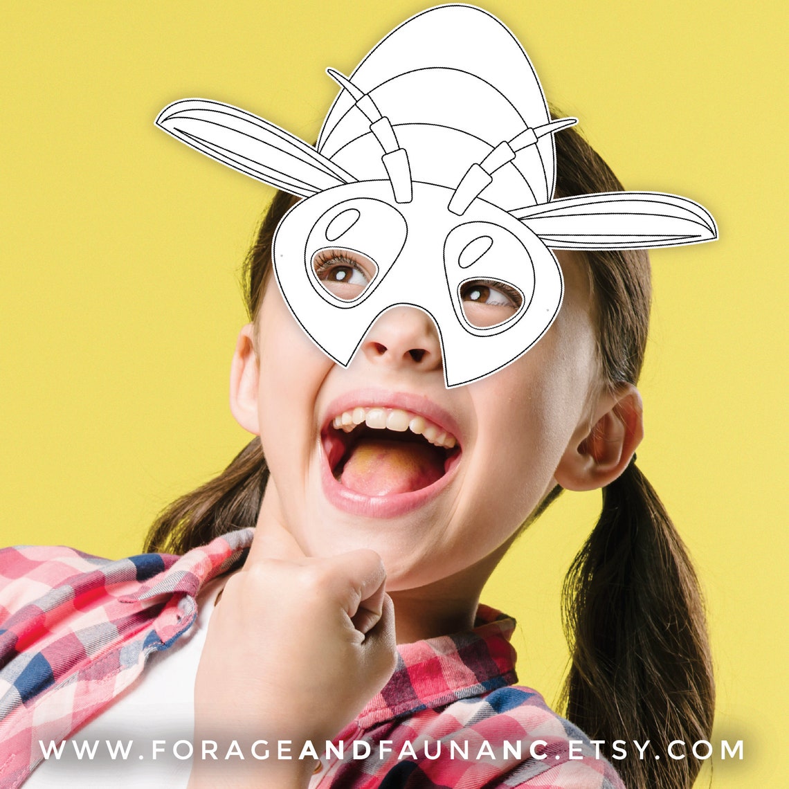 Firefly Printable Insect Mask Coloring Book Pages Lightning | Etsy