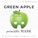 Green Apple Printable Party Mask Fruit Mask Party Play Props Theater ...