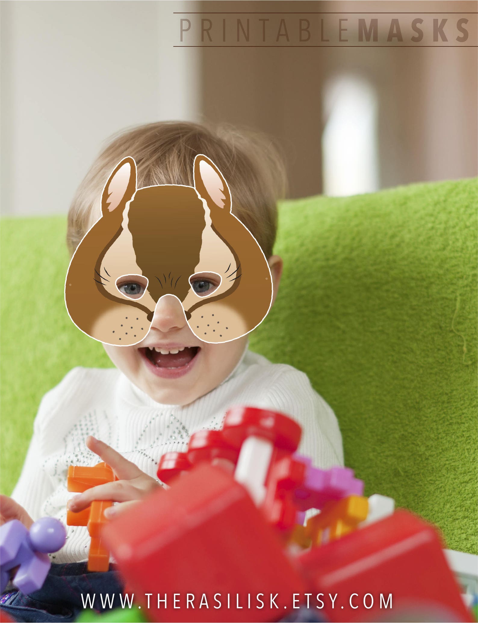 Printable Mask Halloween Animal Mask Chipmunk Mask Alvin - Etsy