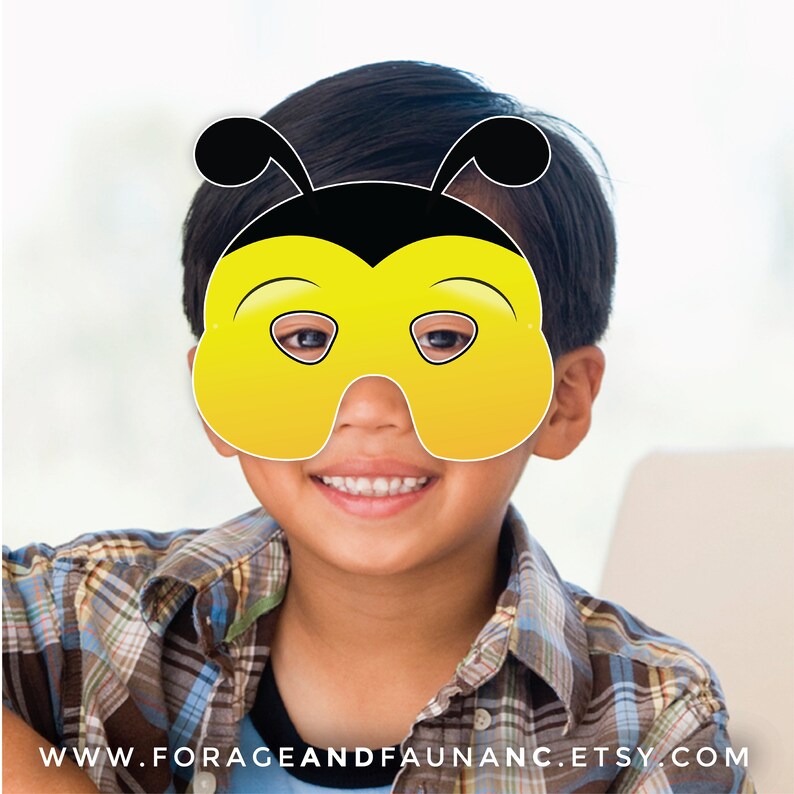 Bumble Bee Head Printable Cute Bug Insect Halloween Party Fun Time Mask ...
