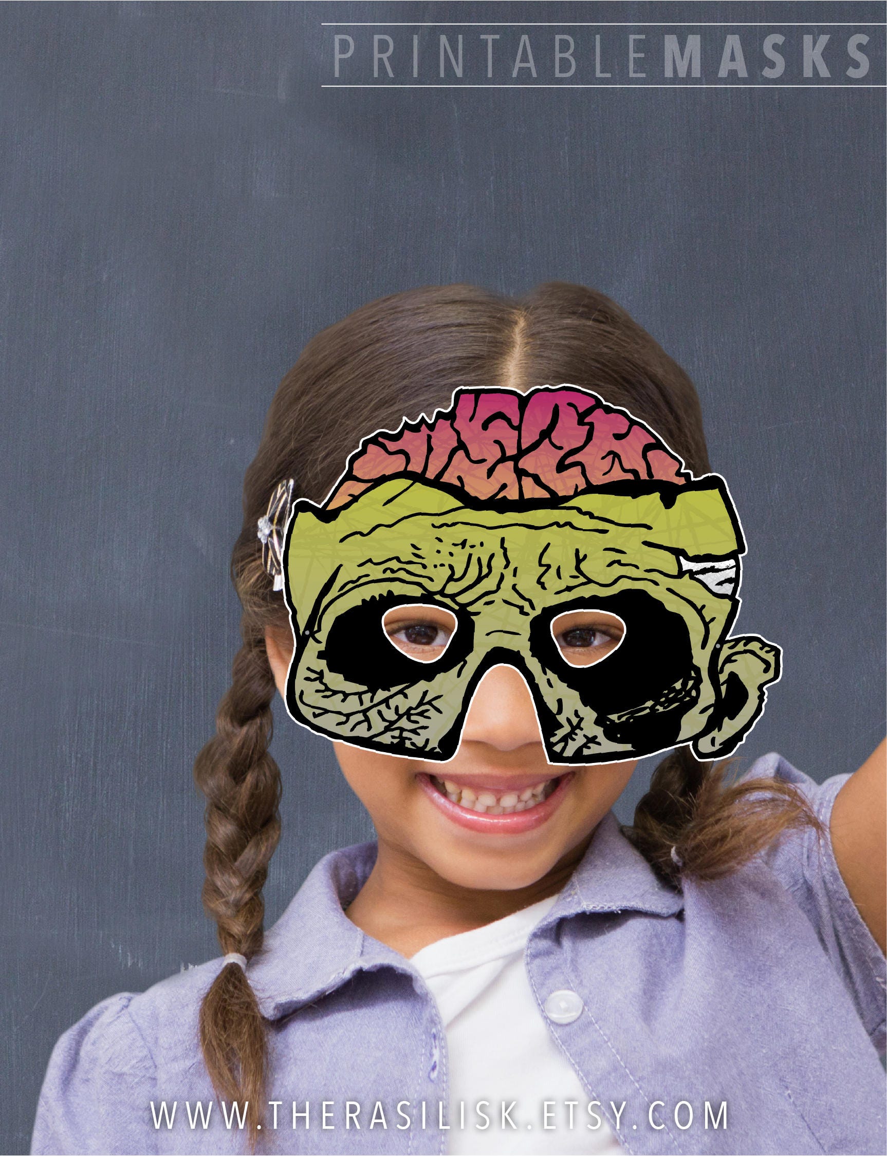 Halloween Mask, Zombie Printable Mask, Walking Corpse, Walker, Ghoul ...